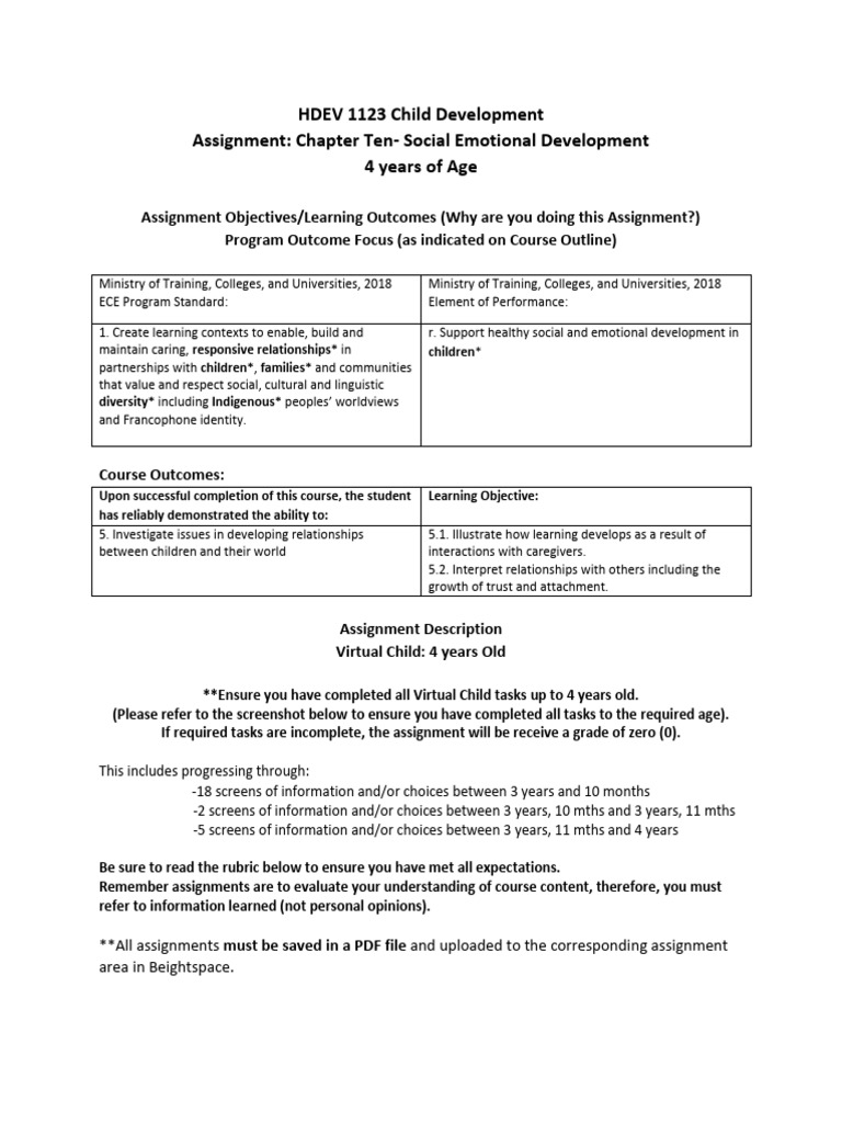 HDEV 1123 VC Assignment Chapter Ten Social Emotional Development | PDF ...