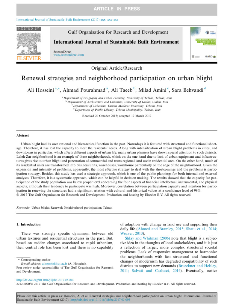 Urban Blight Renewal Strategies | PDF | Swot Analysis
