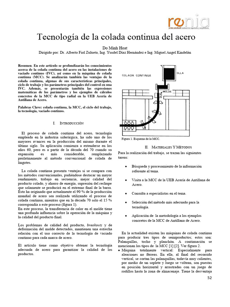 Tecnología de Colada Continua del Acero | PDF | Acero | Líquidos