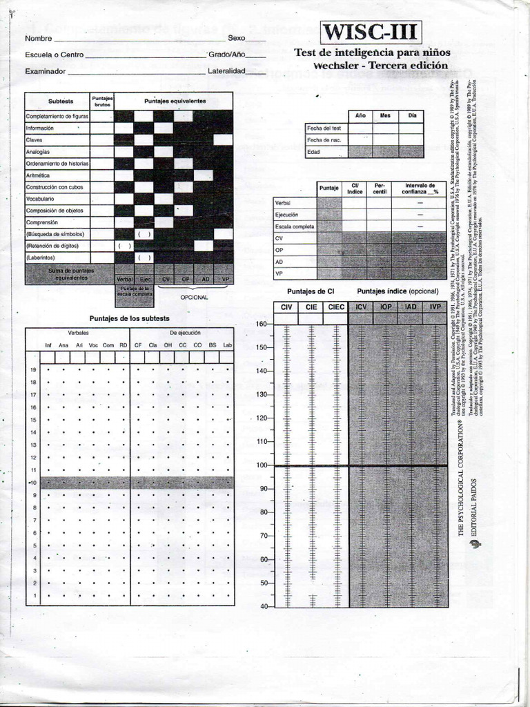Protocolo - Lab y Busq Simb Wisc III | PDF