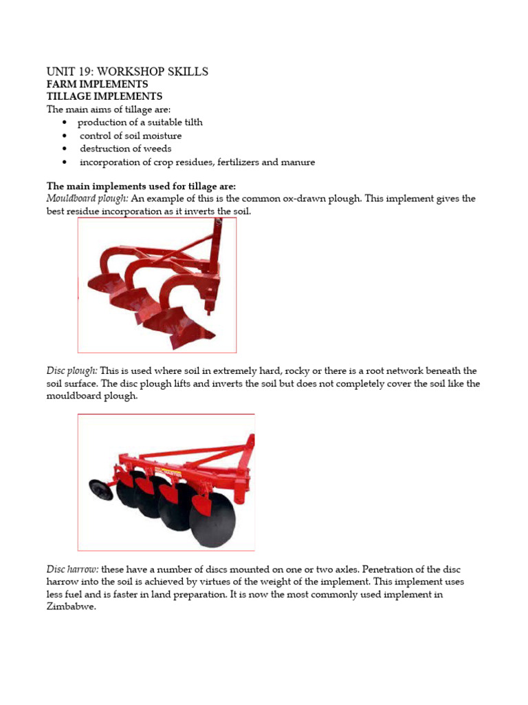Workshop Skills 2017 | PDF | Tillage | Plough