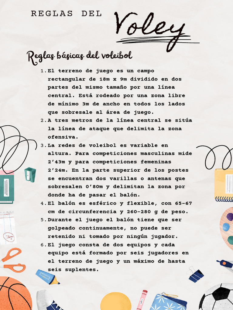 Reglas básicas del voleibol | PDF