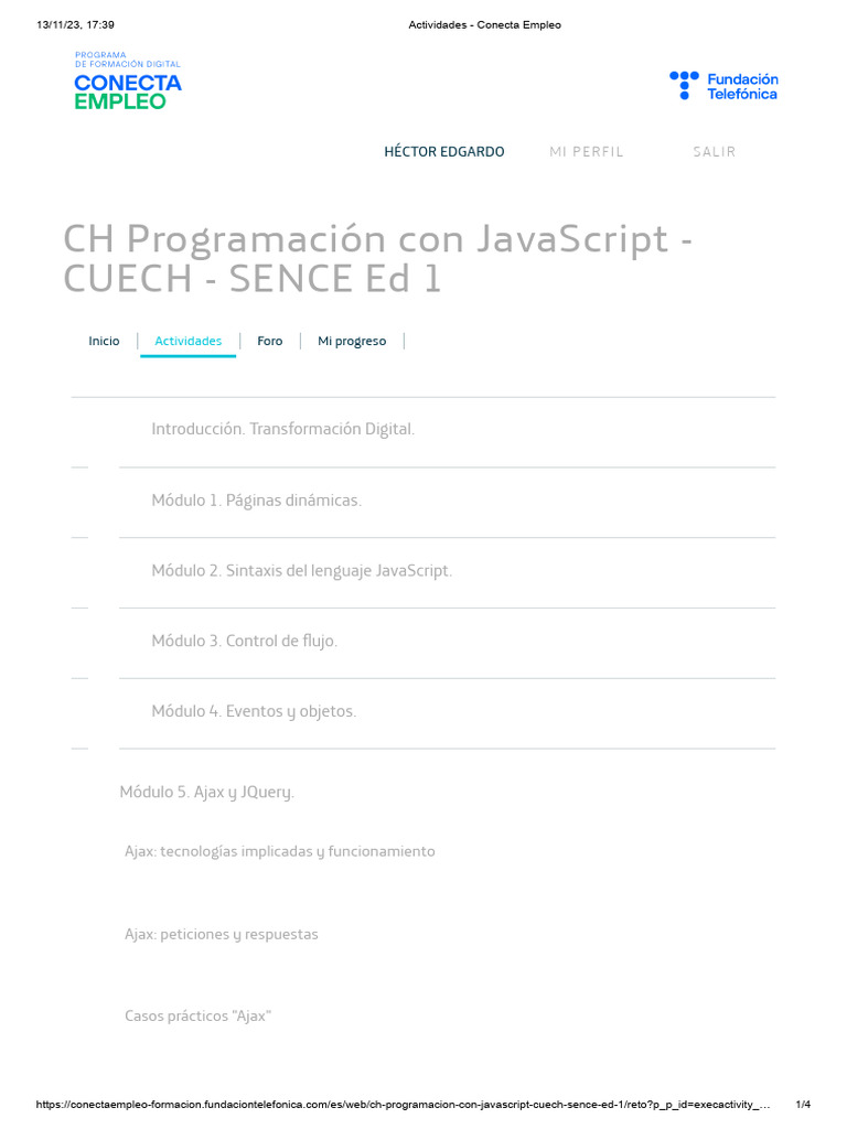 Módulo 5, Ajax y Jquery. | PDF | J Query | Ajax (Programación)