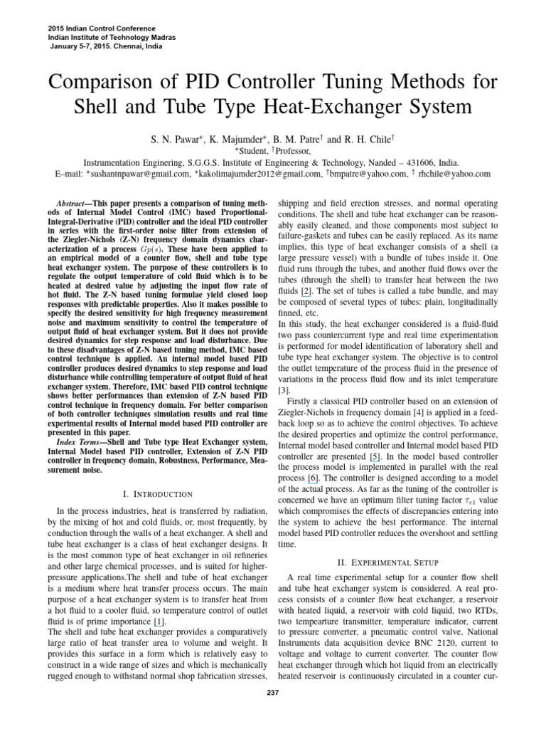 PID Controller Tuning for Heat Exchangers | PDF | Control Theory | Heat ...