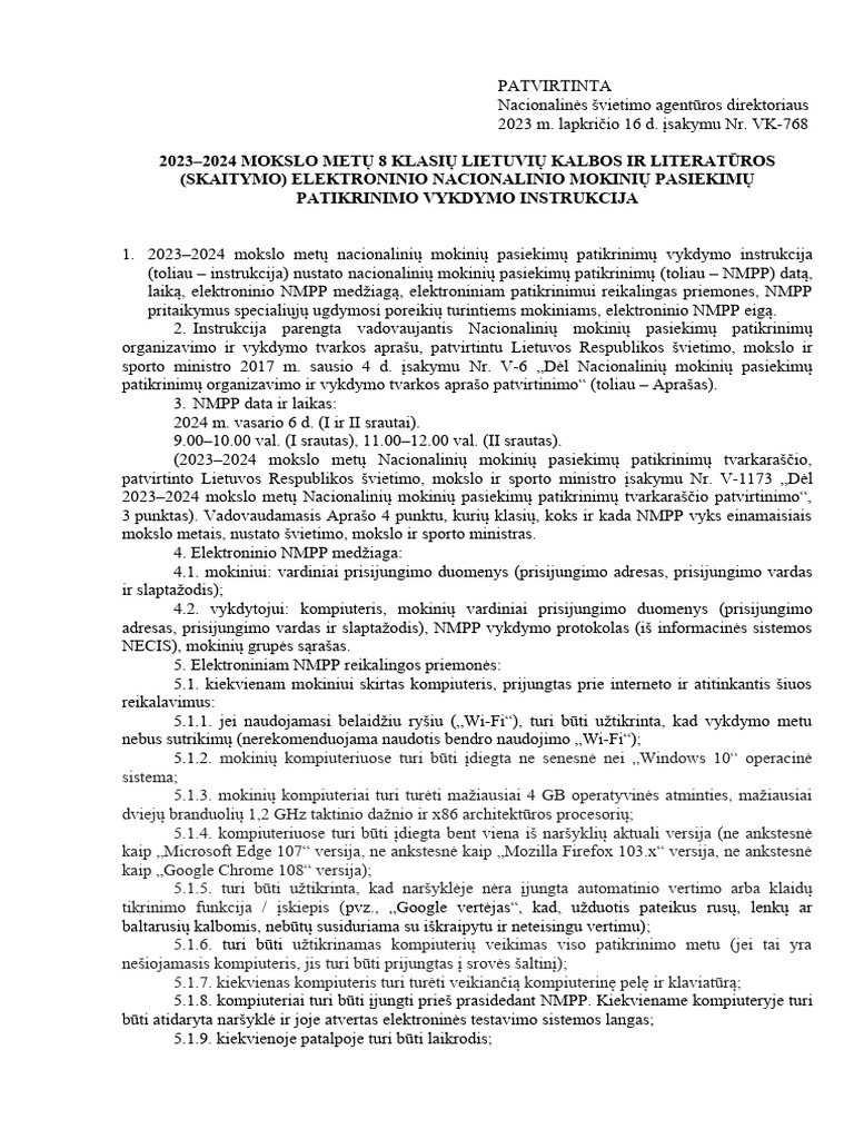 NMPP Vykdymo Instrukcijos | PDF