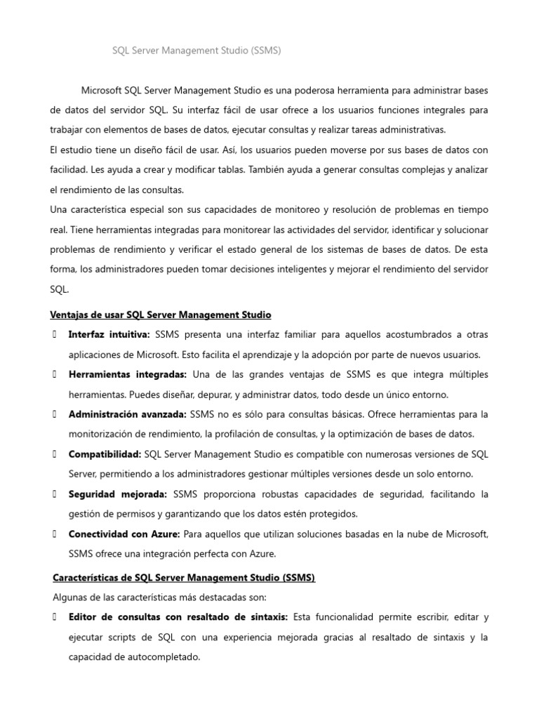 Sql Server Management Studio Pasar Power Point2 Pdf Servidor Sql De