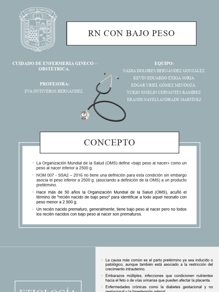 PRESENTACION RN con bajo peso | PDF | Parto prematuro | Feto