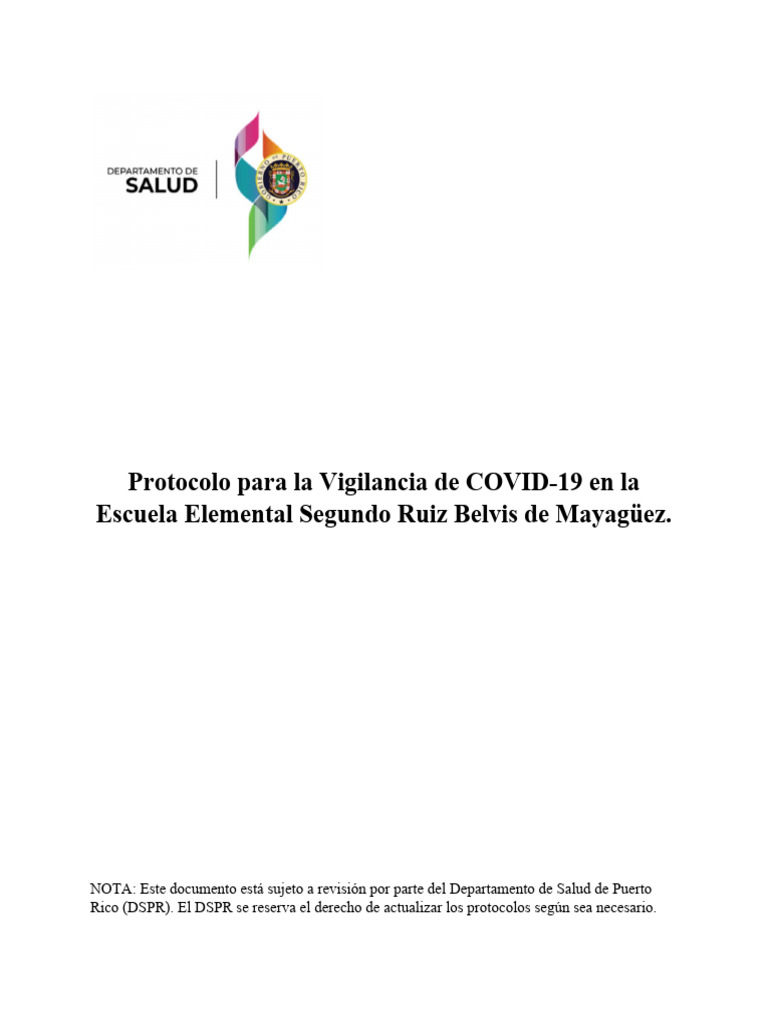 Protocolo COVID-19 Escuela Segundo Ruiz Belvis | PDF | Ventilación ...