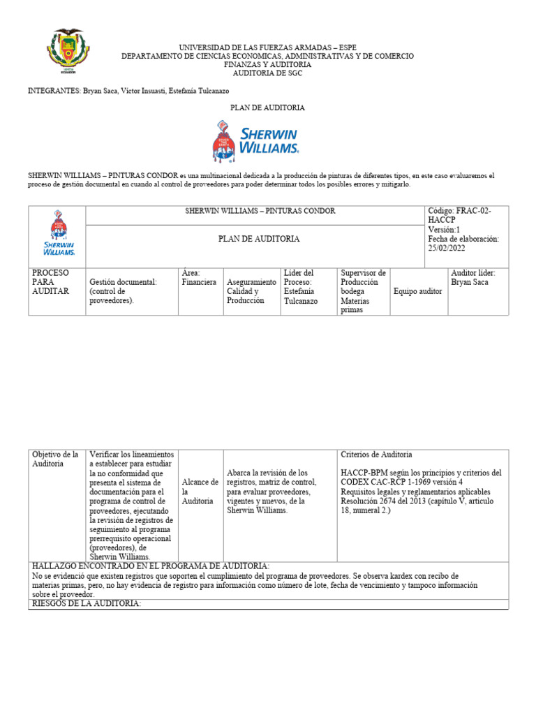 Sherwin | PDF | Auditoría | Business