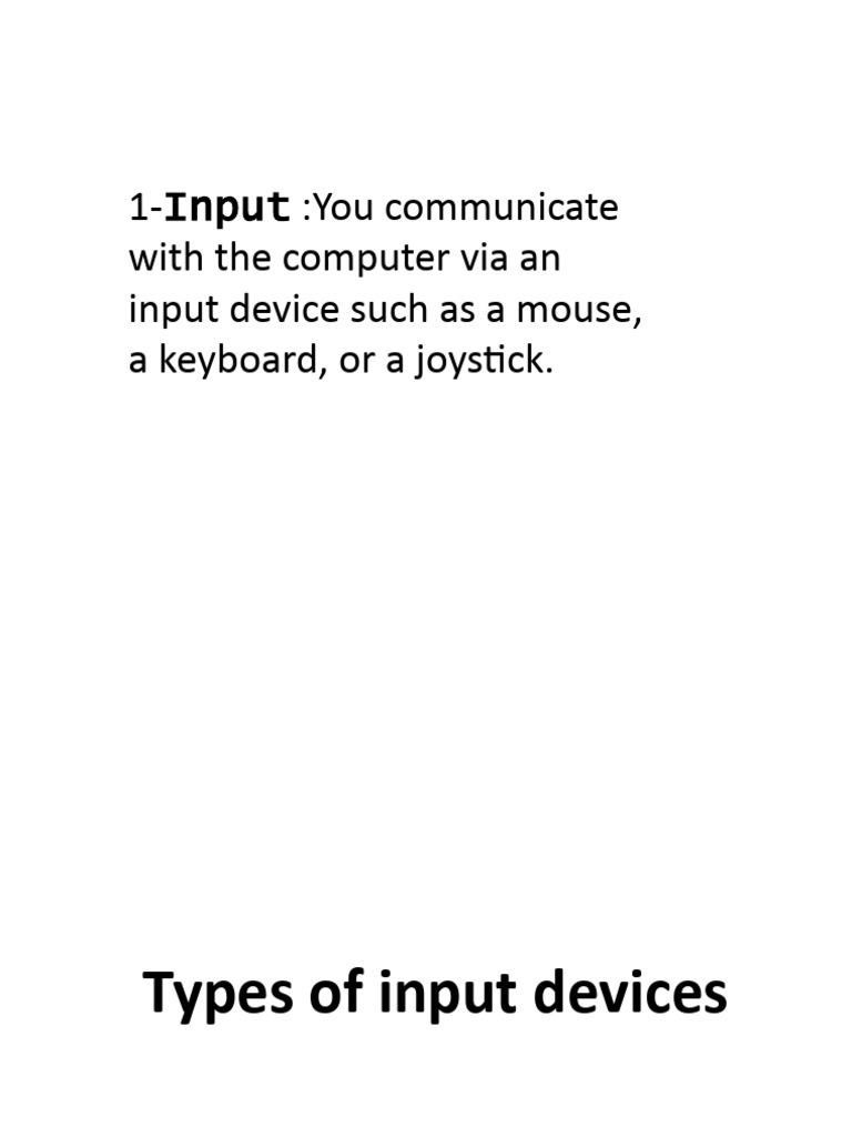 Computer Input and Output Basics | PDF