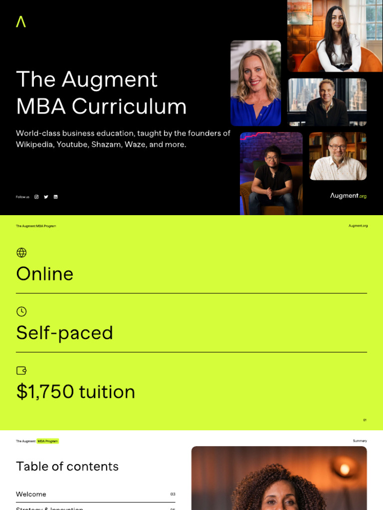 The Augment MBA Curriculum | PDF | Entrepreneurship | Master Of ...