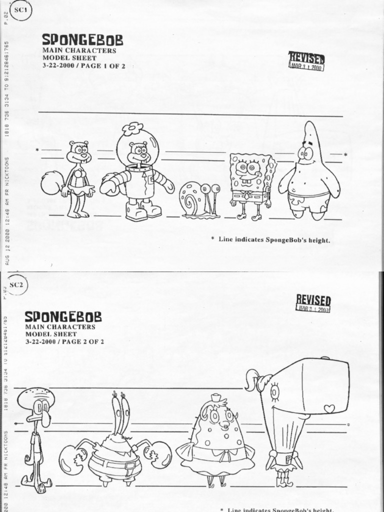 Sponge Bob Model Sheet | PDF