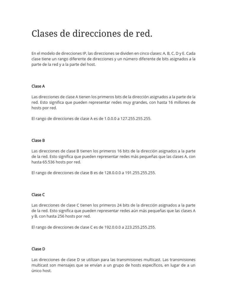 Uso y Funcionamiento de Direciones Ip | Descargar gratis PDF ...