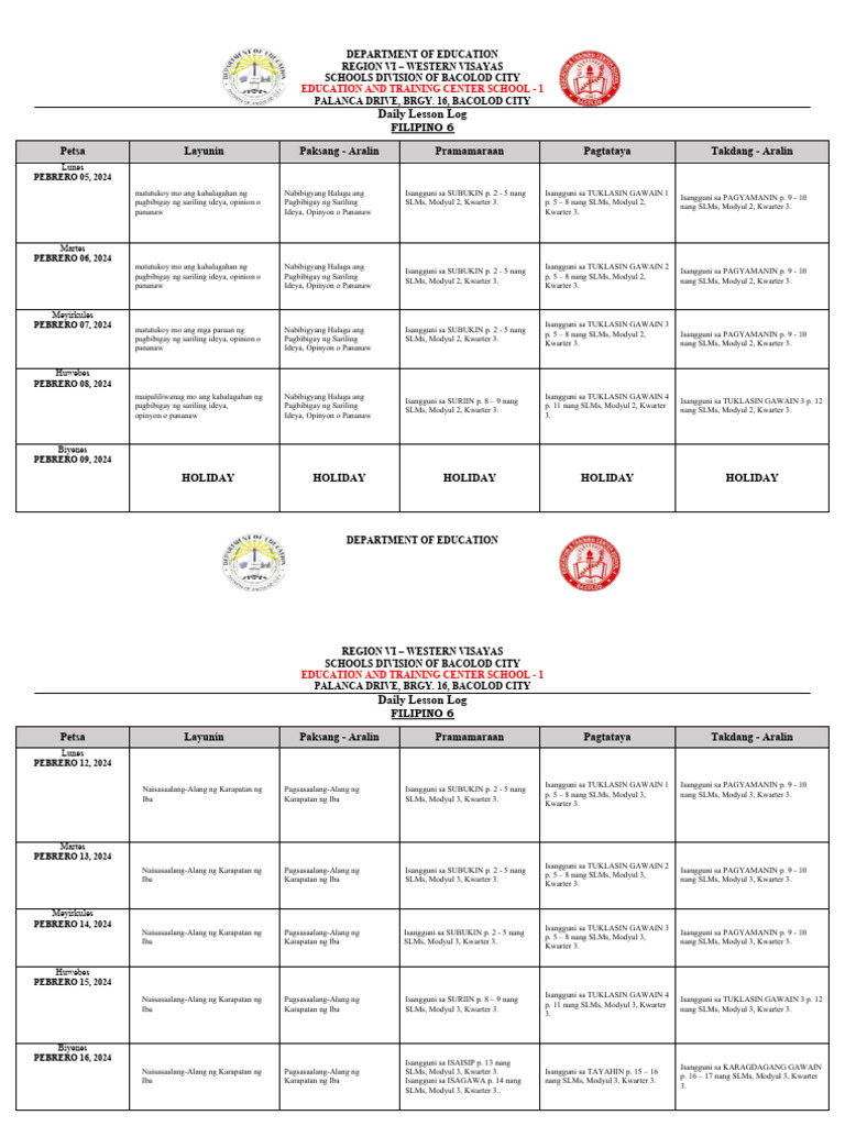 Esp Q3 - Week 2 & 3 | PDF