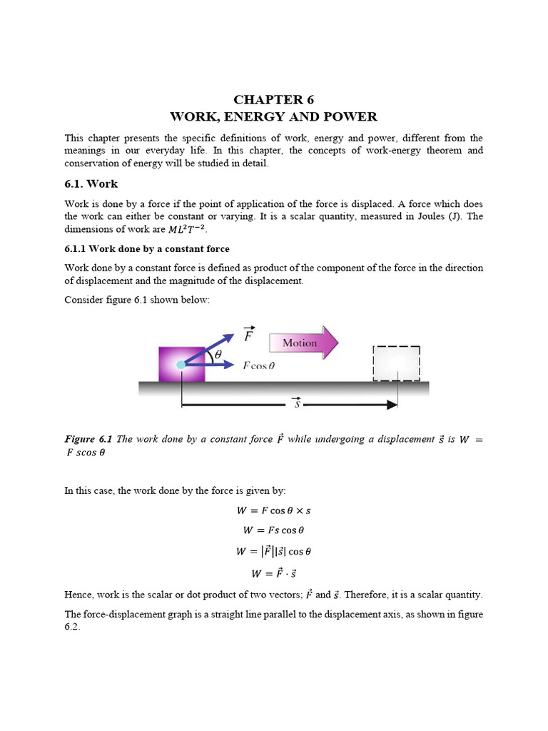 Chapter 6 PH110 | PDF | Force | Power (Physics)
