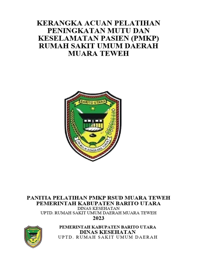Kerangka Acuan Pelatihan PMKP Rsud MTW | PDF