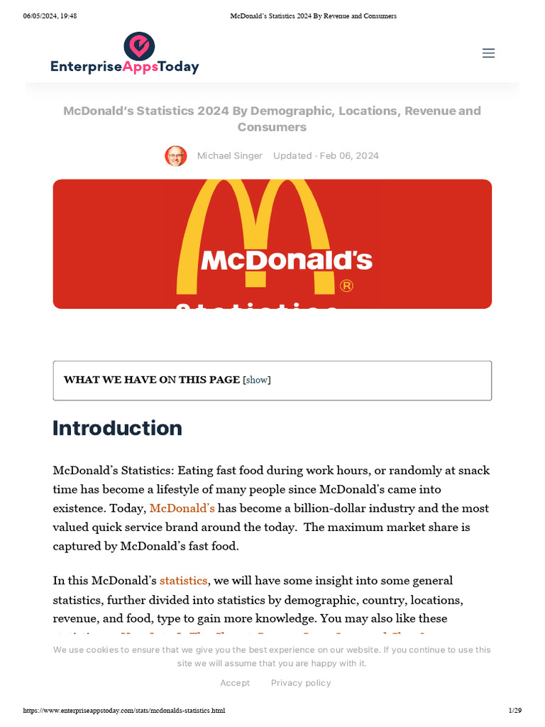 McDonald's Statistics 2024 by Revenue and Consumers | PDF | Mc Donald's ...