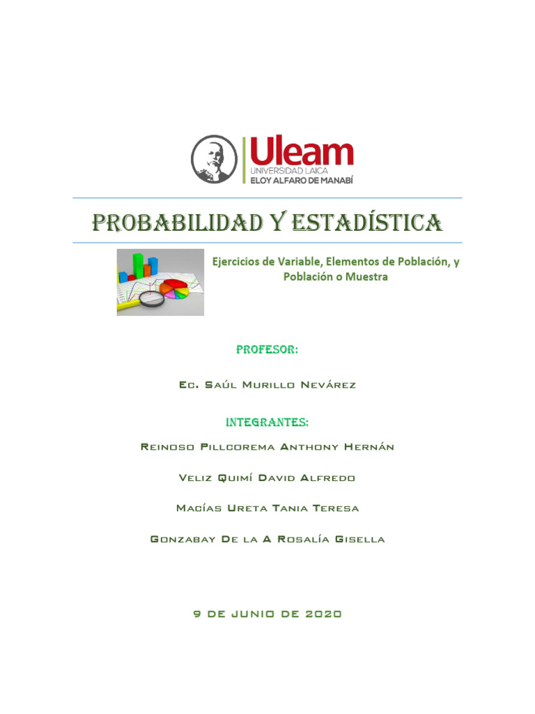 Probalidad y Est. Ejercicios Grupal | PDF | Tornillo | Estadísticas