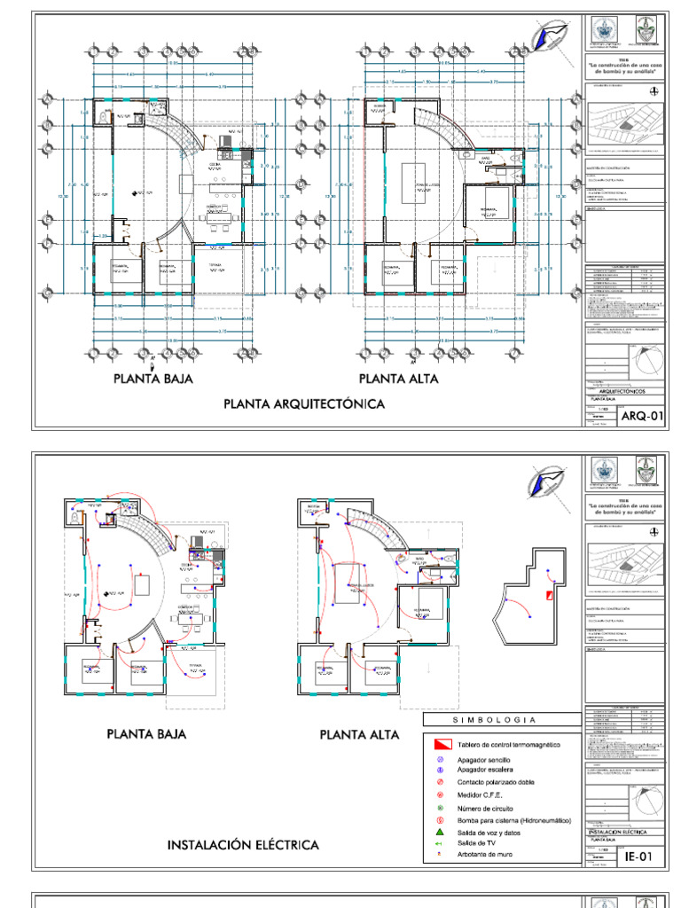 Planos de Casa de Bambú 2 Pisos | PDF