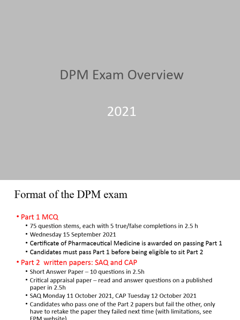 DPM Presentation Mar 21 | PDF | Multiple Choice | Cognition