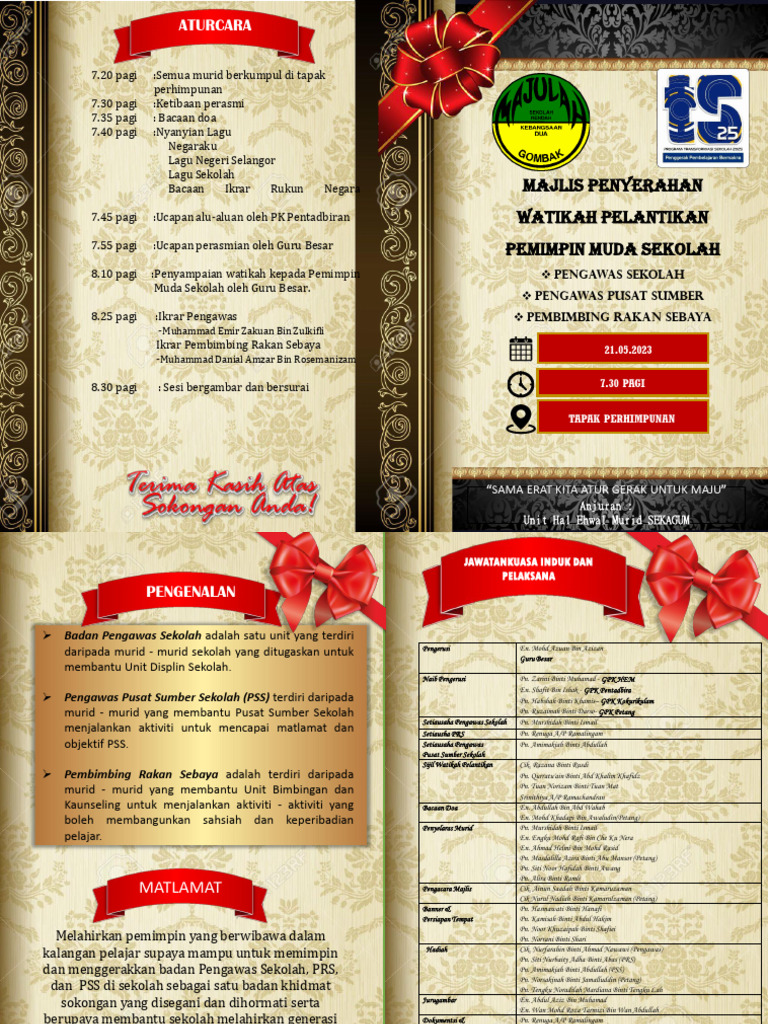 Buku Program Watikah Pelantikan Pengawas Sesi Pagi | PDF Buku Program Watikah Pelantikan Pengawas Sesi Pagi | PDF
