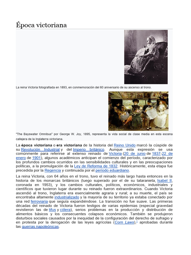 Época victoriana | PDF | Era Victoriana