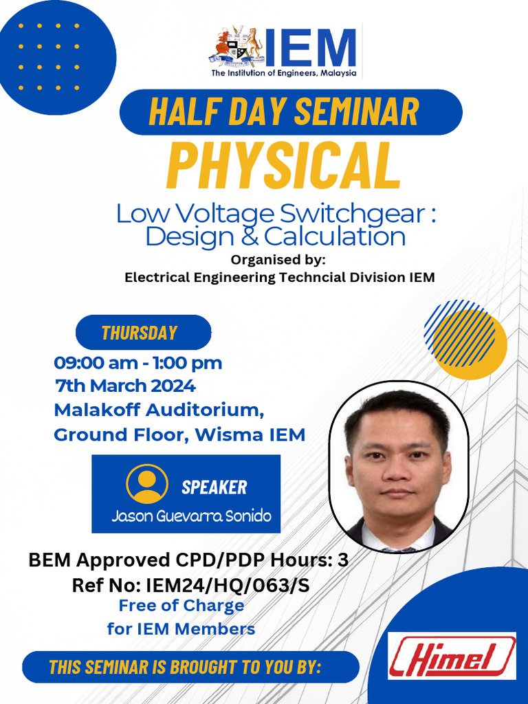 IEM Flyer - Physical LV Switchgear Design & Calculation | PDF