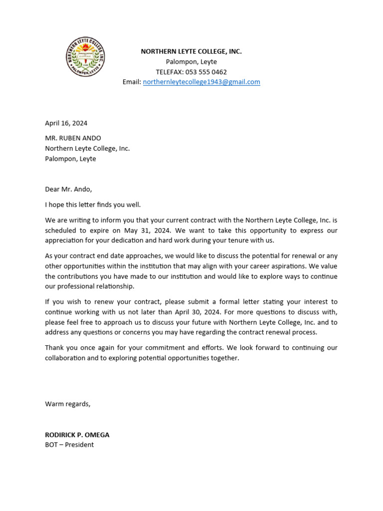 End of Contract Notification | PDF | Consent | Law Of Obligations