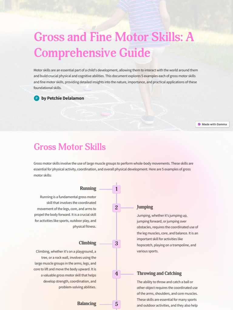 Gross and Fine Motor Skills a Comprehensive Guide | PDF | Dance Science ...