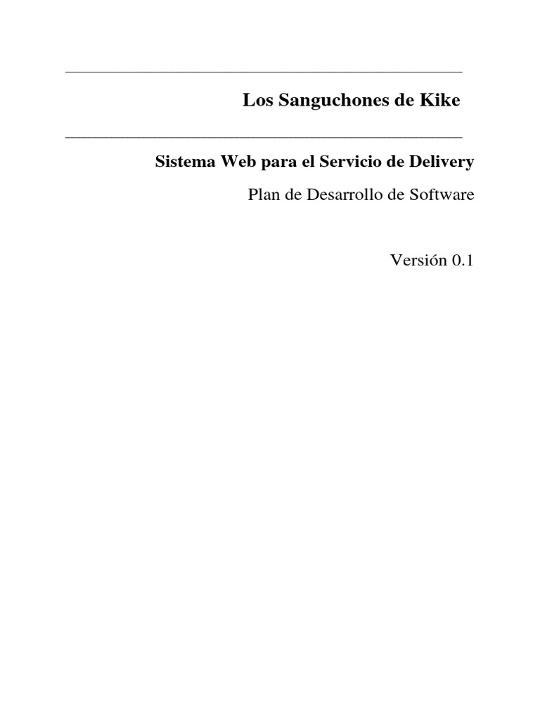 Sistema Delivery para Sanguchería Kike | PDF | Software | Ingeniería de ...