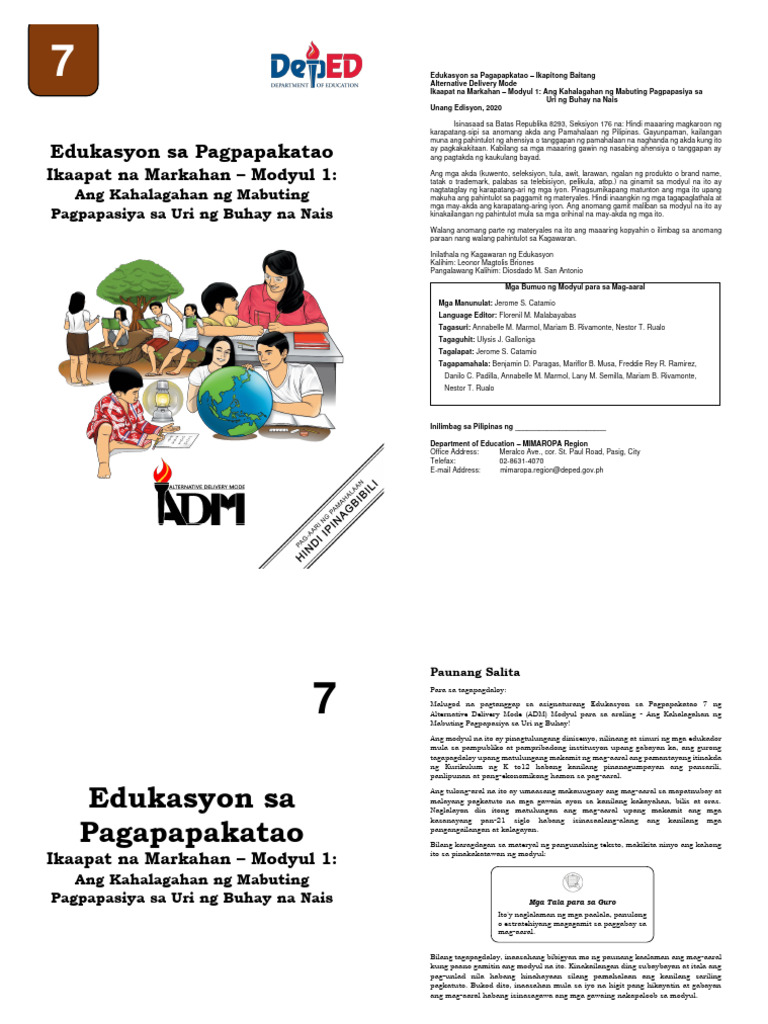 ESP7 Q4 Module-1 | PDF