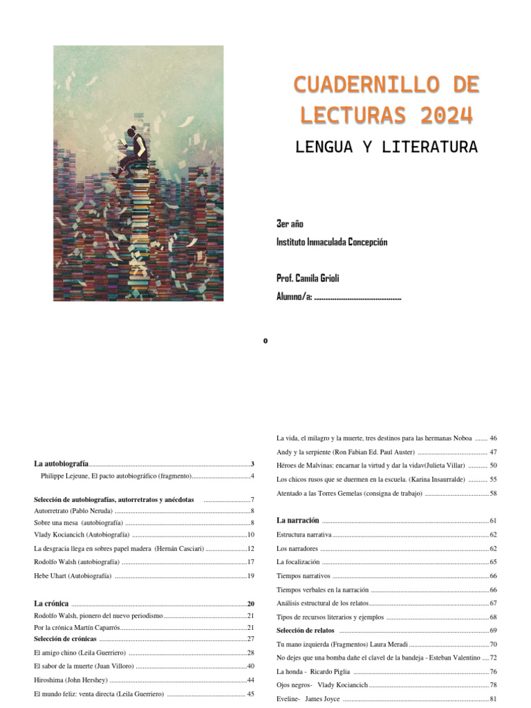 Cuadernillo Lengua y Literatura | PDF | Autobiografías | Narración