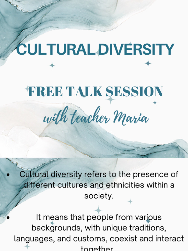 Free Talk - Cultural Diversity | PDF | Multiculturalism | Cultural ...