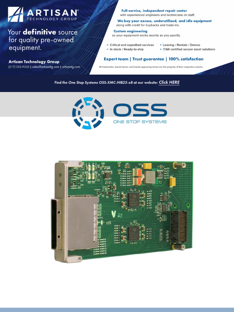 One Stop Systems OSS XMC HIB25 x8 Manual 2018724162750 | PDF | Computer ...