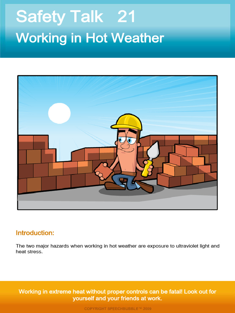Talk 21 Working in Hot Weather | PDF | Sunscreen | Clinical Medicine