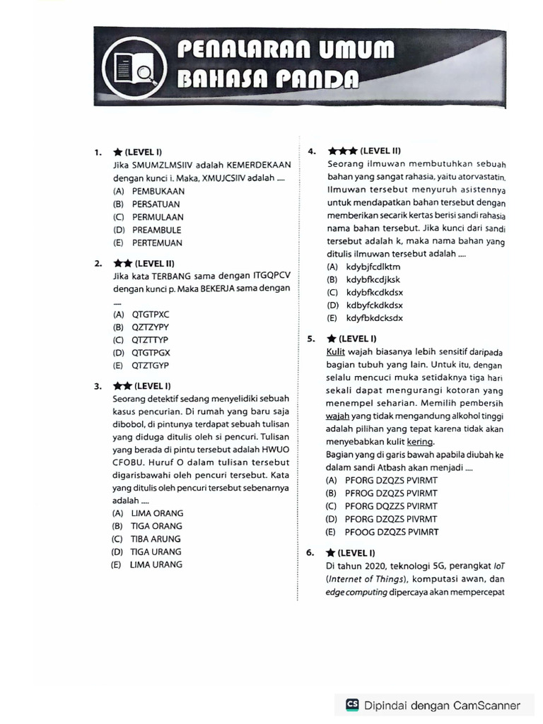 Soal Bahasa Panda | PDF