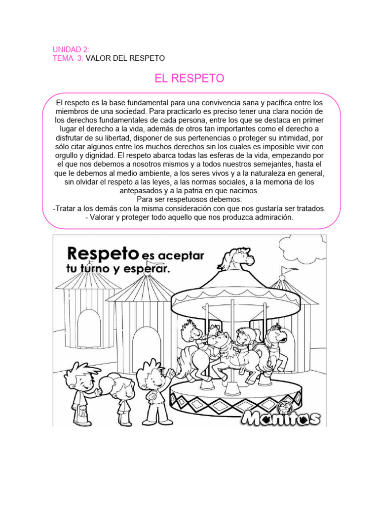 El Valor Del Respeto, Etica y Valores Segundo Periodo | PDF