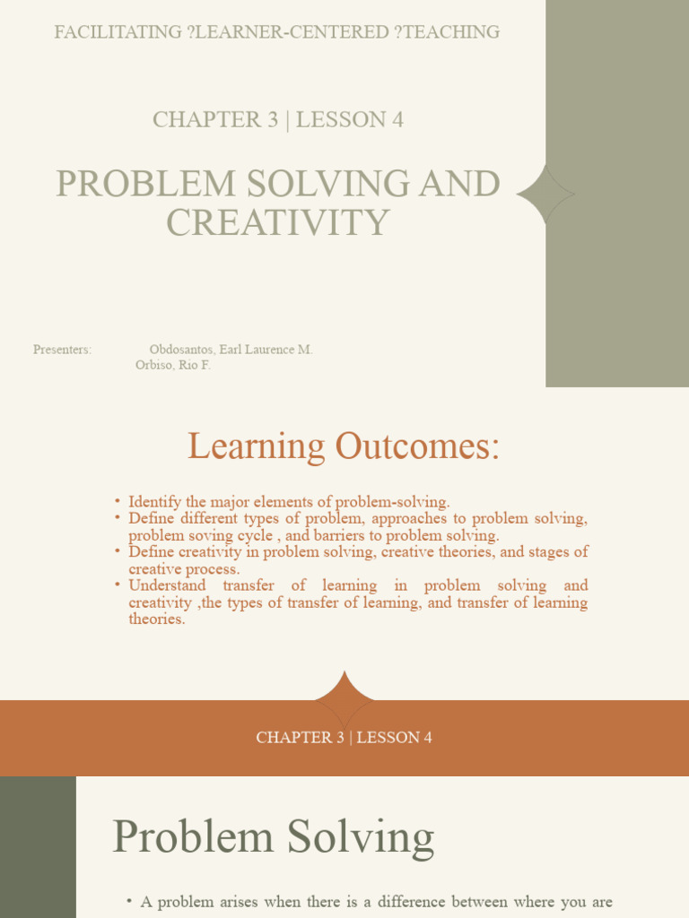 Chapter 3 Lesson 4 ProfEd 3 | PDF | Creativity | Thought