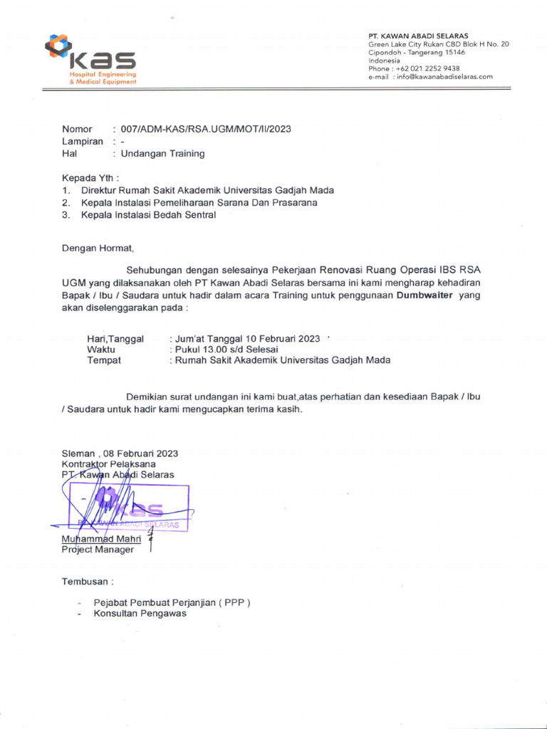 Undangan Training Untuk RSA UGM | PDF