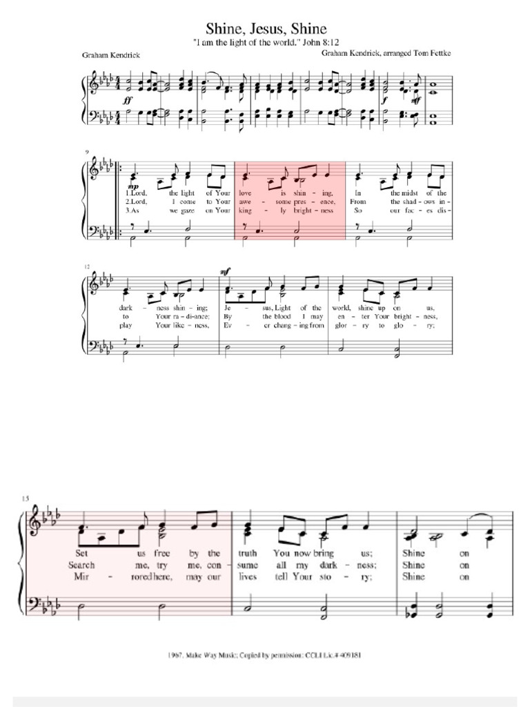 Hymn 3 (Offertory Hymn) - Shine Jesus Shine | PDF