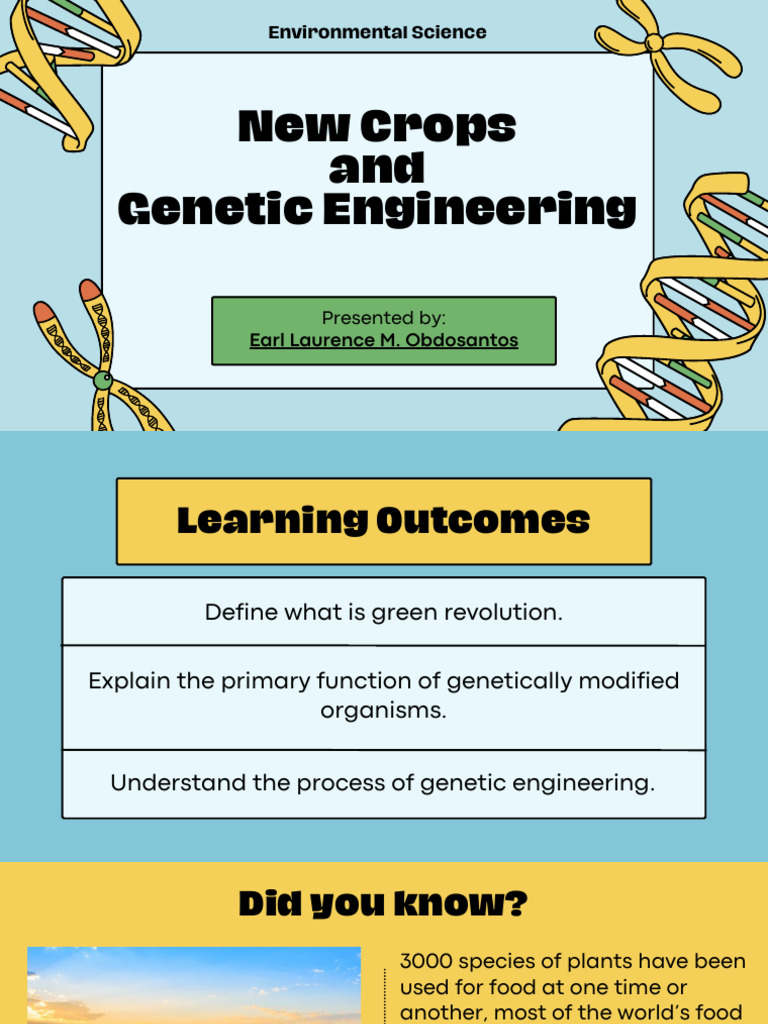 GROUP 8 New Crops & Genetic Engineering | PDF | Genetically Modified ...