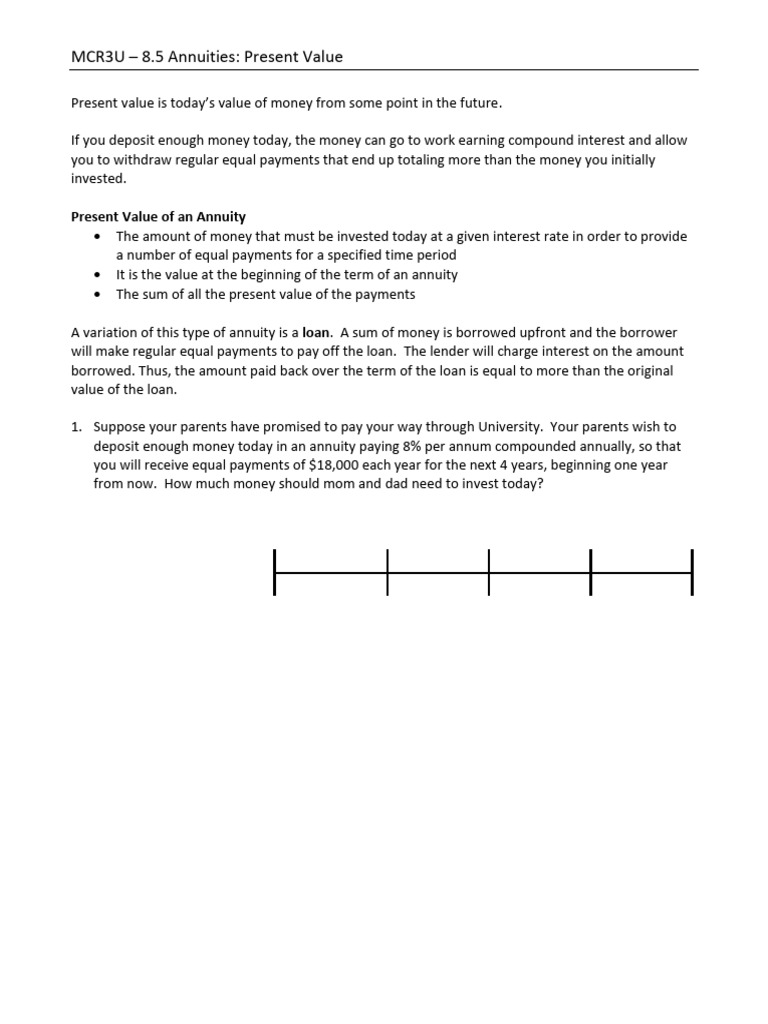 High School Math: Annuities Basics | PDF | Present Value | Interest