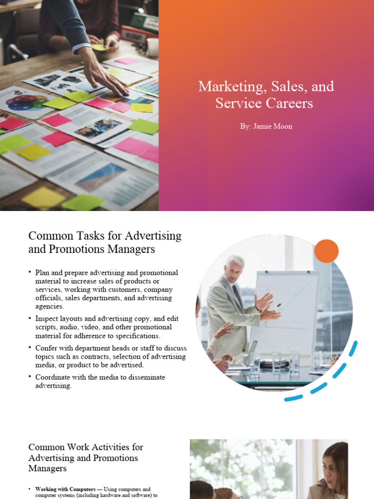 Marketing, Sales, And Service Careers | PDF | Information | Sales