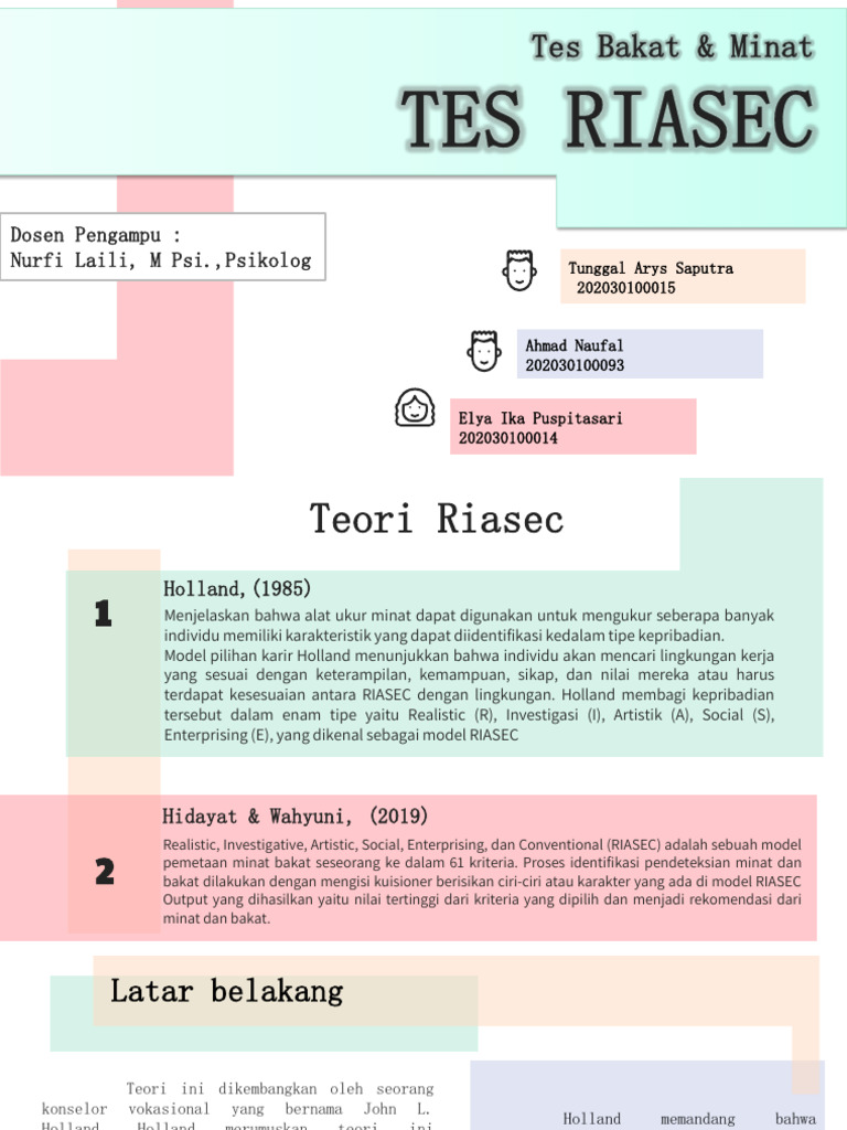 Pemetaan Minat Bakat dengan RIASEC | PDF