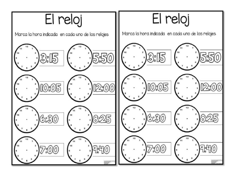 Ejercicio de Reloj | PDF