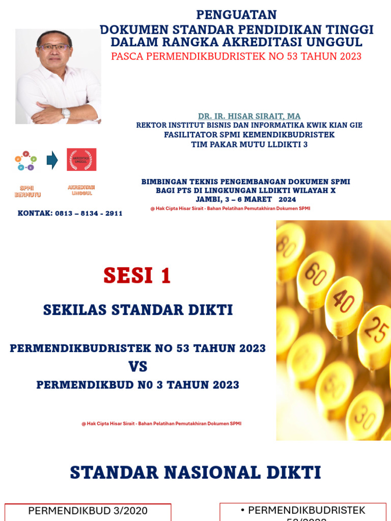 Penguatan Standar Dikti Era Permendikbudristek No 53 Tahun 2023 | PDF