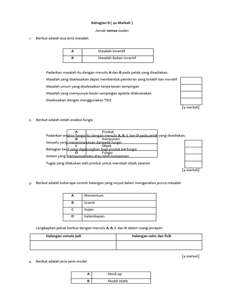 Soalan RBT Bahagian B | PDF