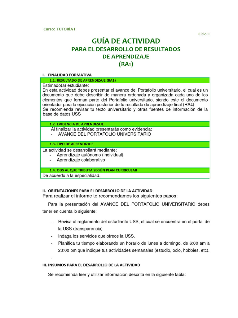 Guia Ra1 - 2024 - Tutoria I | PDF | Evaluación | Caso de carta