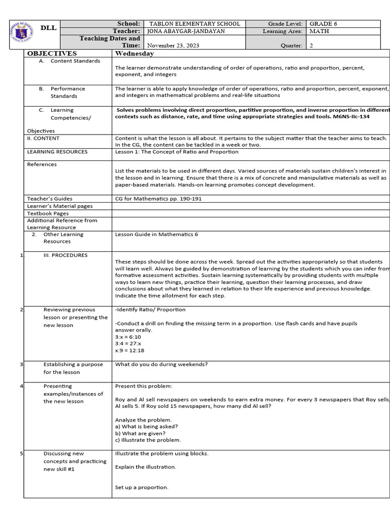 Cot 2.DLL | PDF | Learning | Teachers