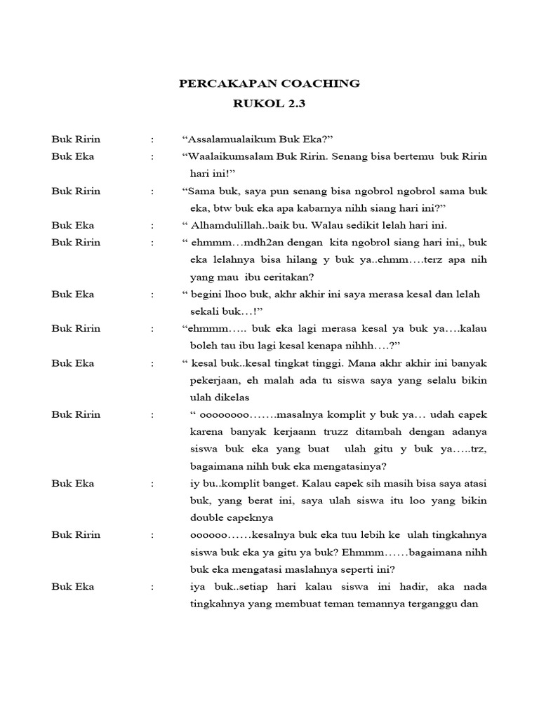 Percakapan Coach | PDF